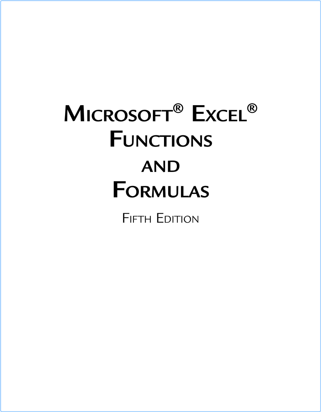 Microsoft Excel Functions And Formulas With Excel 2019 Office 365 5th